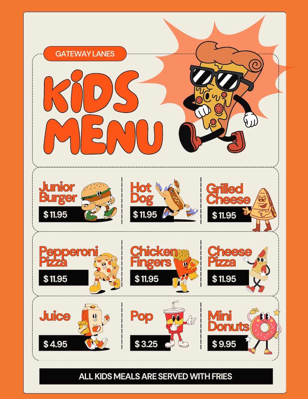 Gateway Lanes | Menu